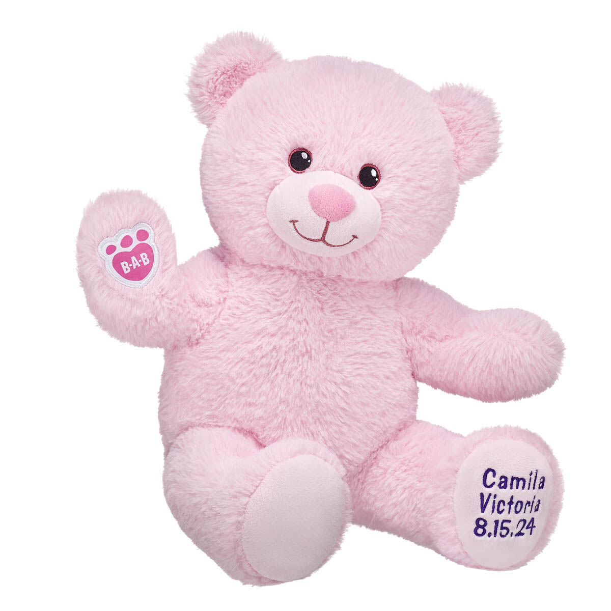 Personalized Baby Pink Teddy Bear Build A Bear